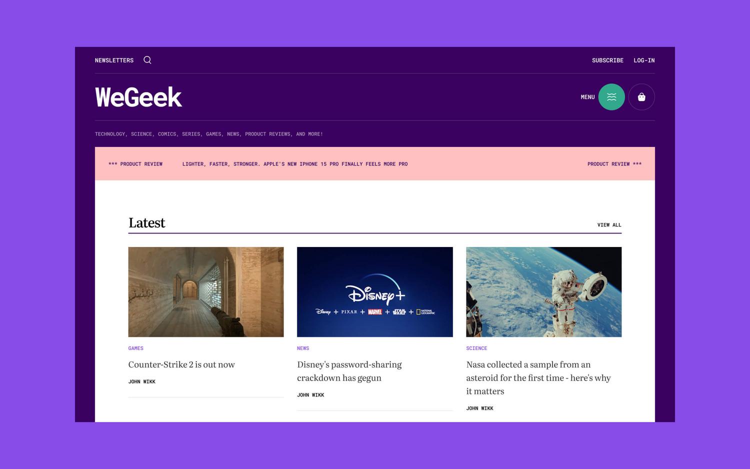 WeGeek - Blog HTML5 Responsive Website Template
