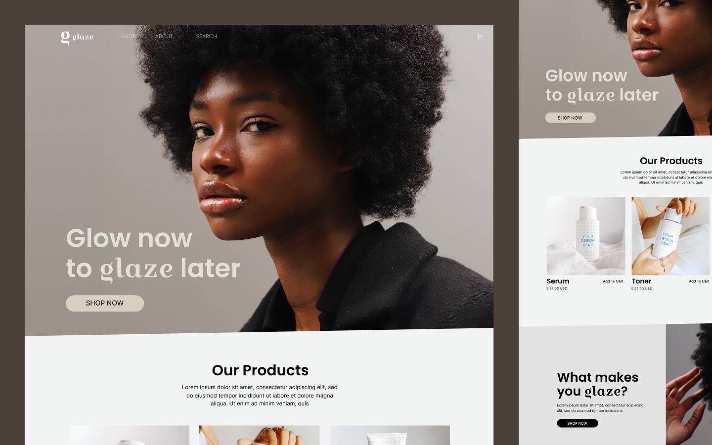 Glaze - Beauty HTML5 Responsive Website Template