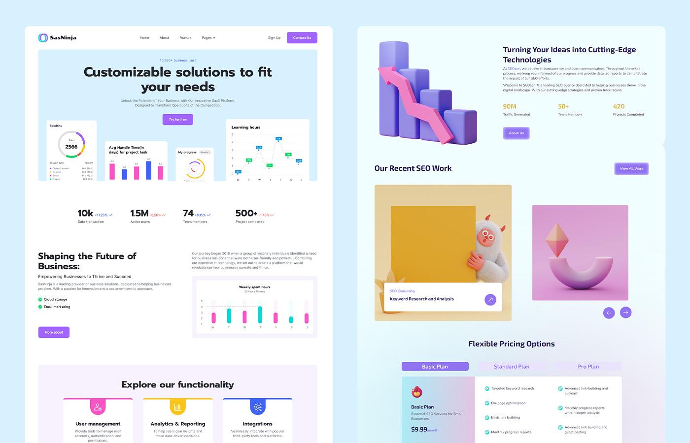 Sasninja - Software HTML5 Responsive Website Template