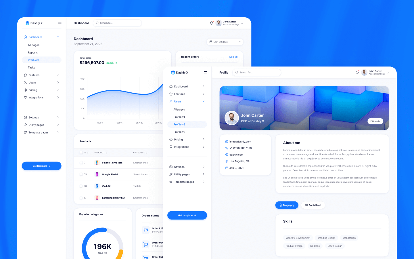 Dashly X - Dashboard HTML5 Responsive Website Template