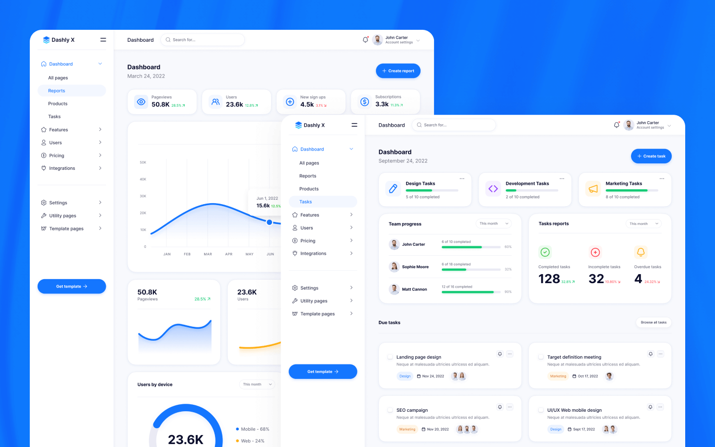 Dashly X - Dashboard HTML5 Responsive Website Template