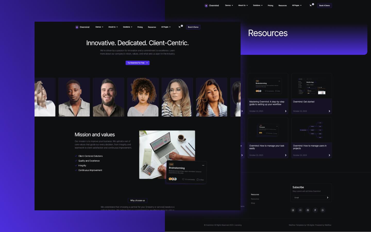 Overmind 128 - SaaS HTML5 Responsive Website Template