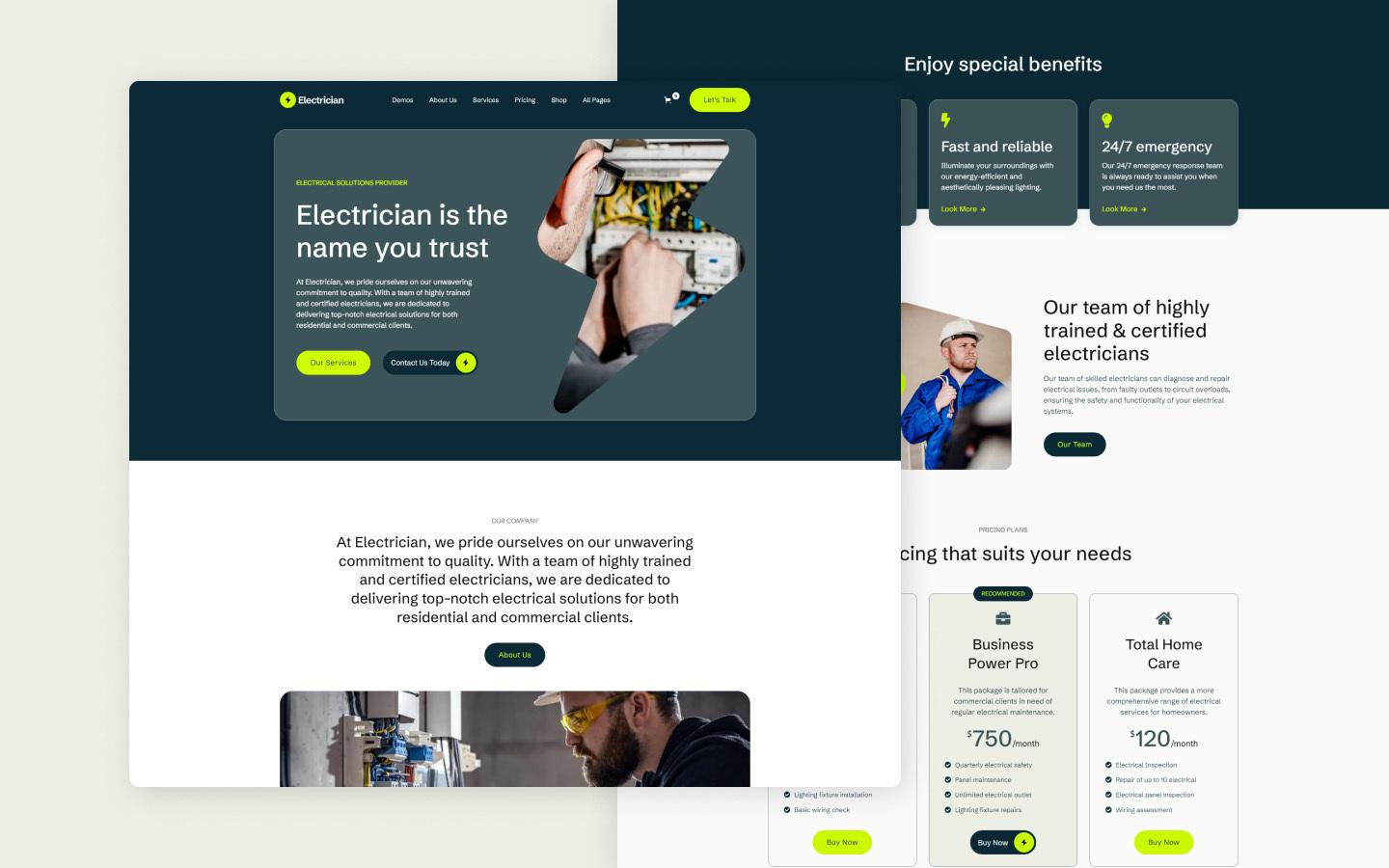 Electrician 128 - Small Business HTML5 Responsive Website Template