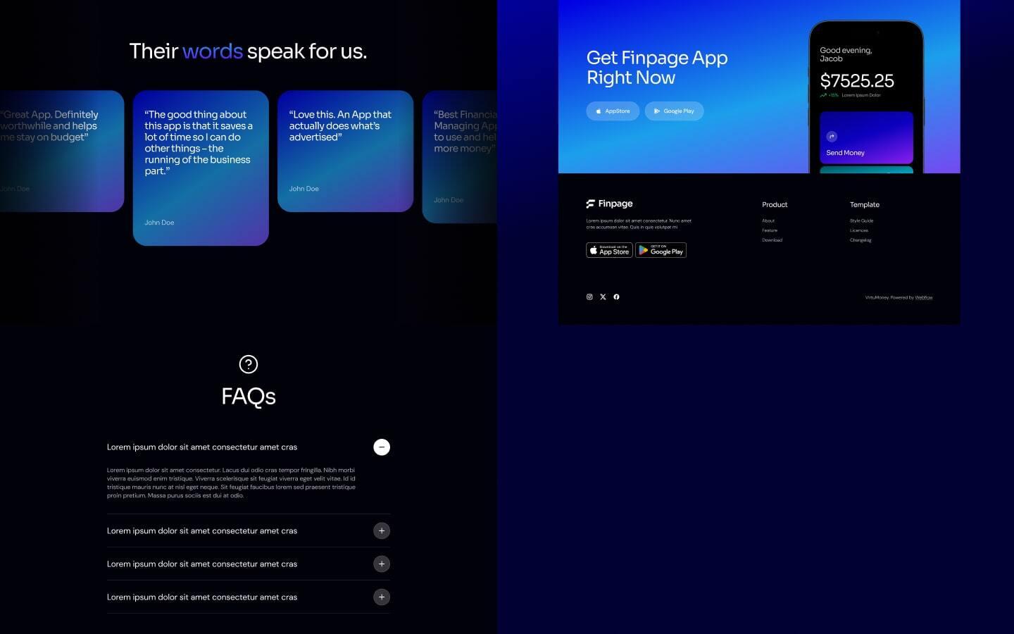 Finpage - App HTML5 Responsive Website Template