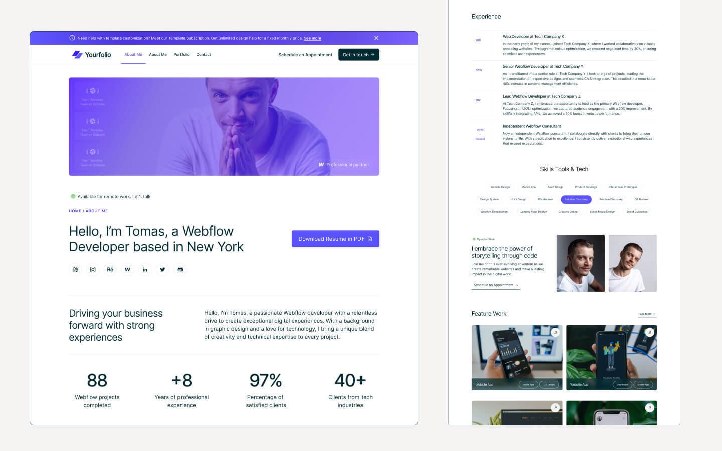 Yourfolio - Portfolio HTML5 Responsive Website Template