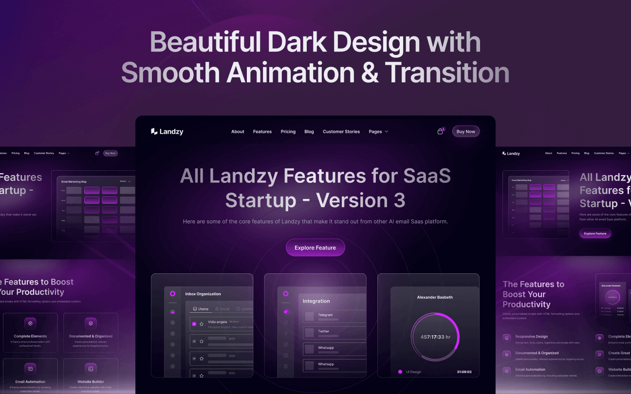 Landzy - SaaS HTML5 Responsive Website Template
