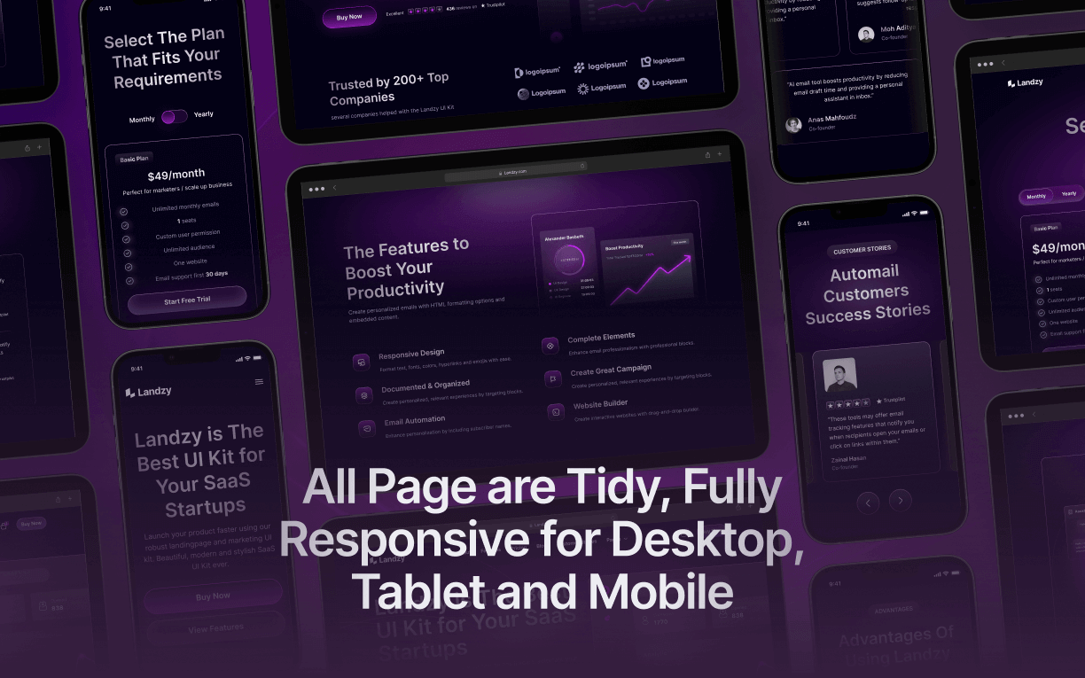 Landzy - SaaS HTML5 Responsive Website Template