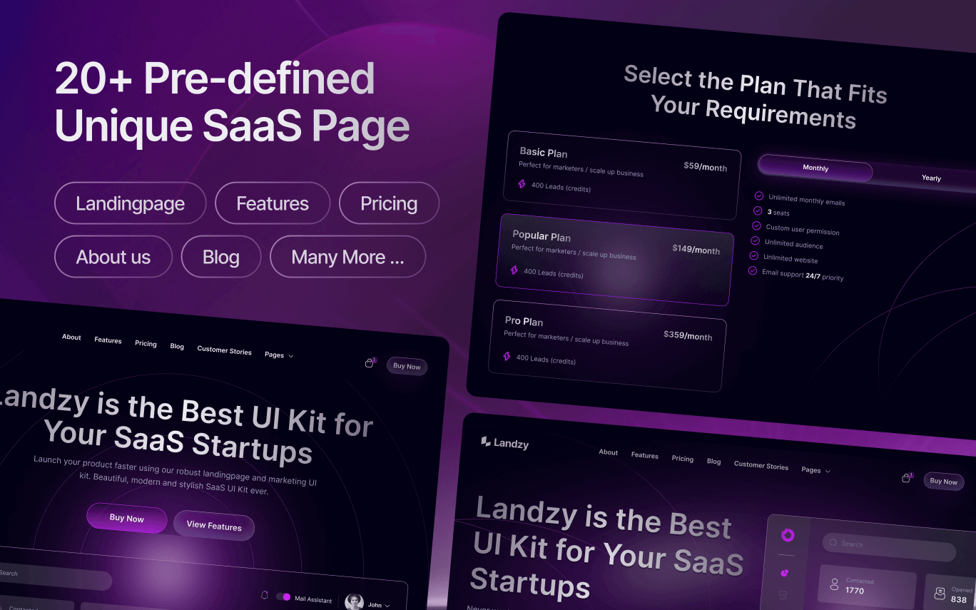 Landzy - SaaS HTML5 Responsive Website Template