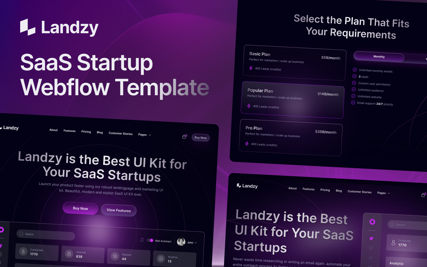 Landzy - SaaS HTML5 Responsive Website Template
