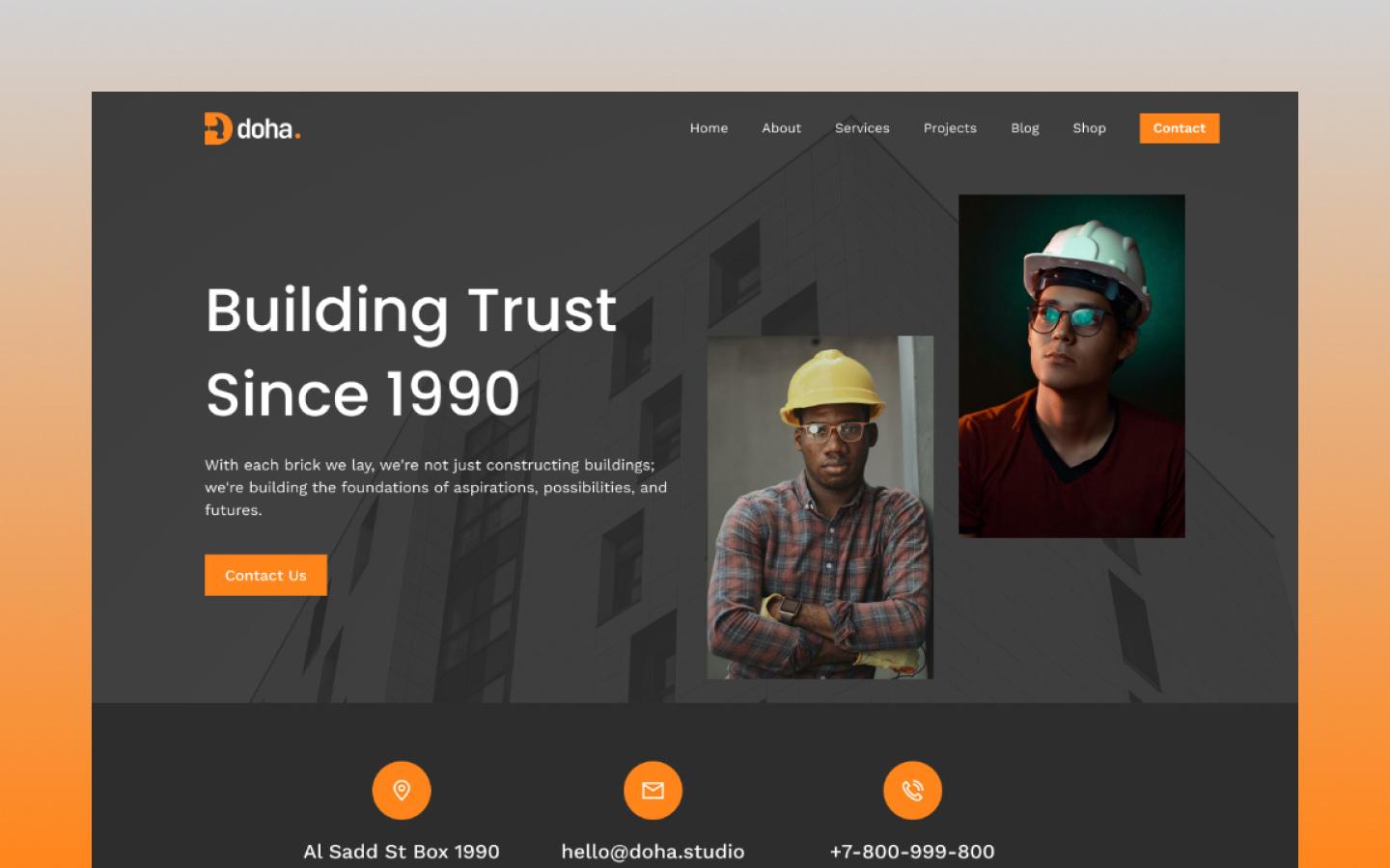 Doha - Construction HTML5 Responsive Website Template