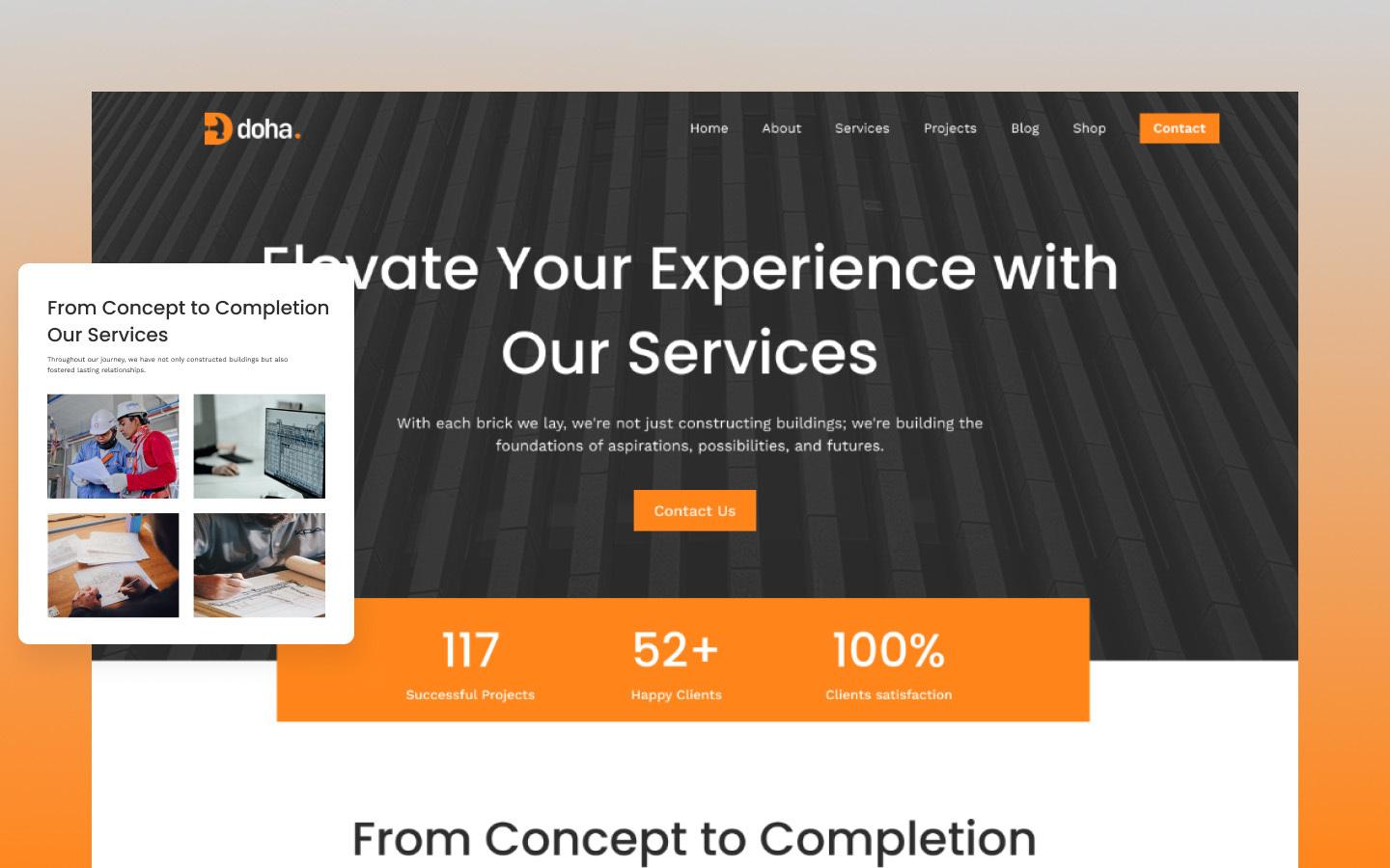 Doha - Construction HTML5 Responsive Website Template