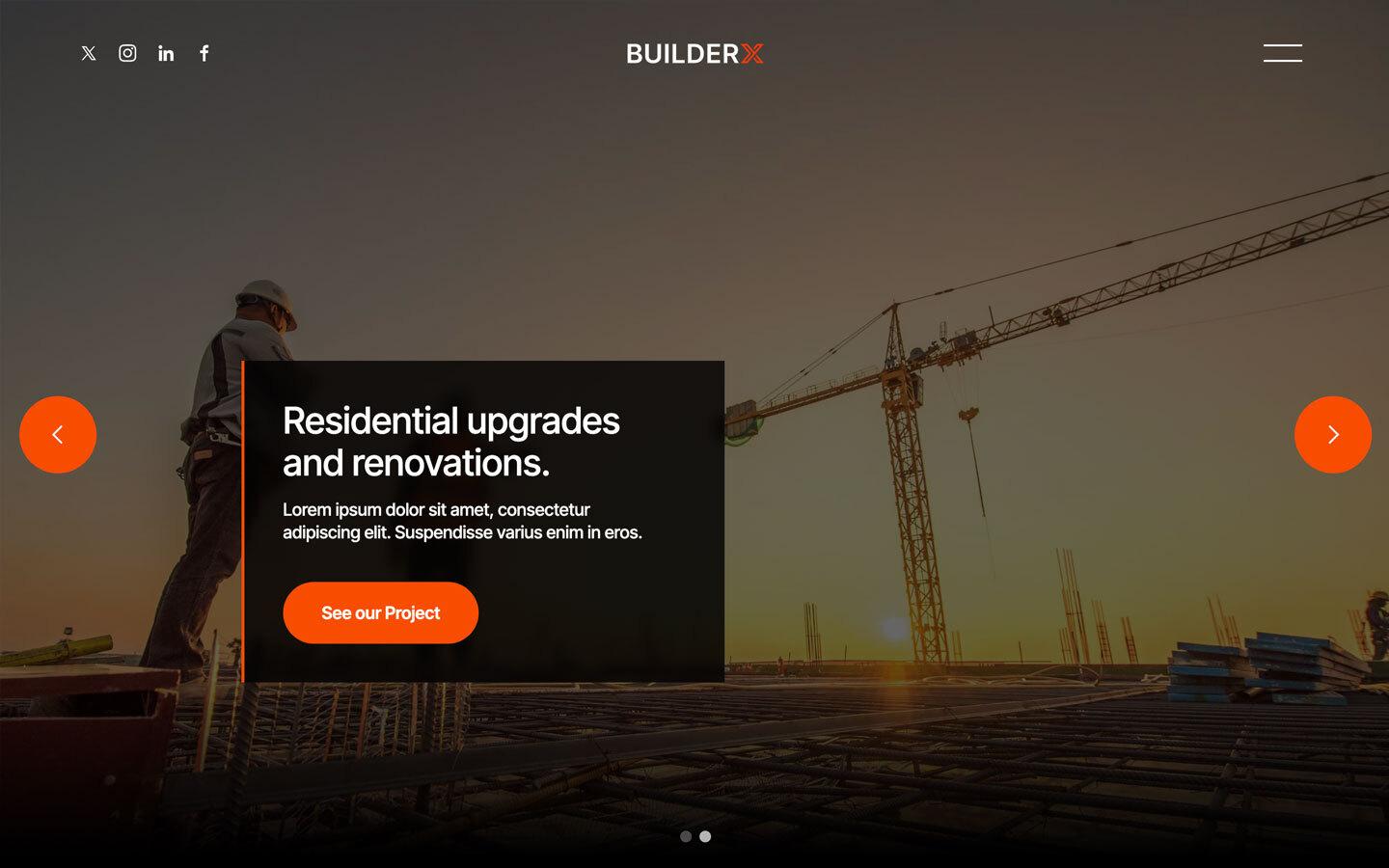 BuilderX - Construction HTML5 Responsive Website Template