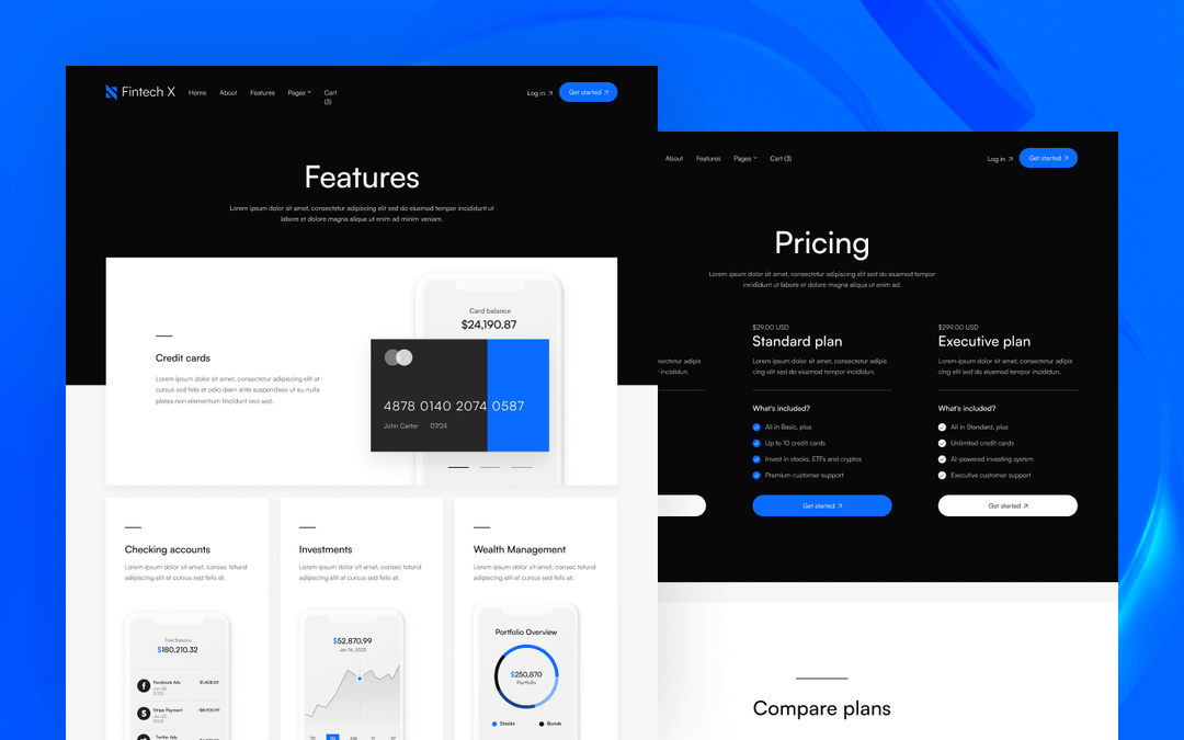 Fintech X - Bank HTML5 Responsive Website Template
