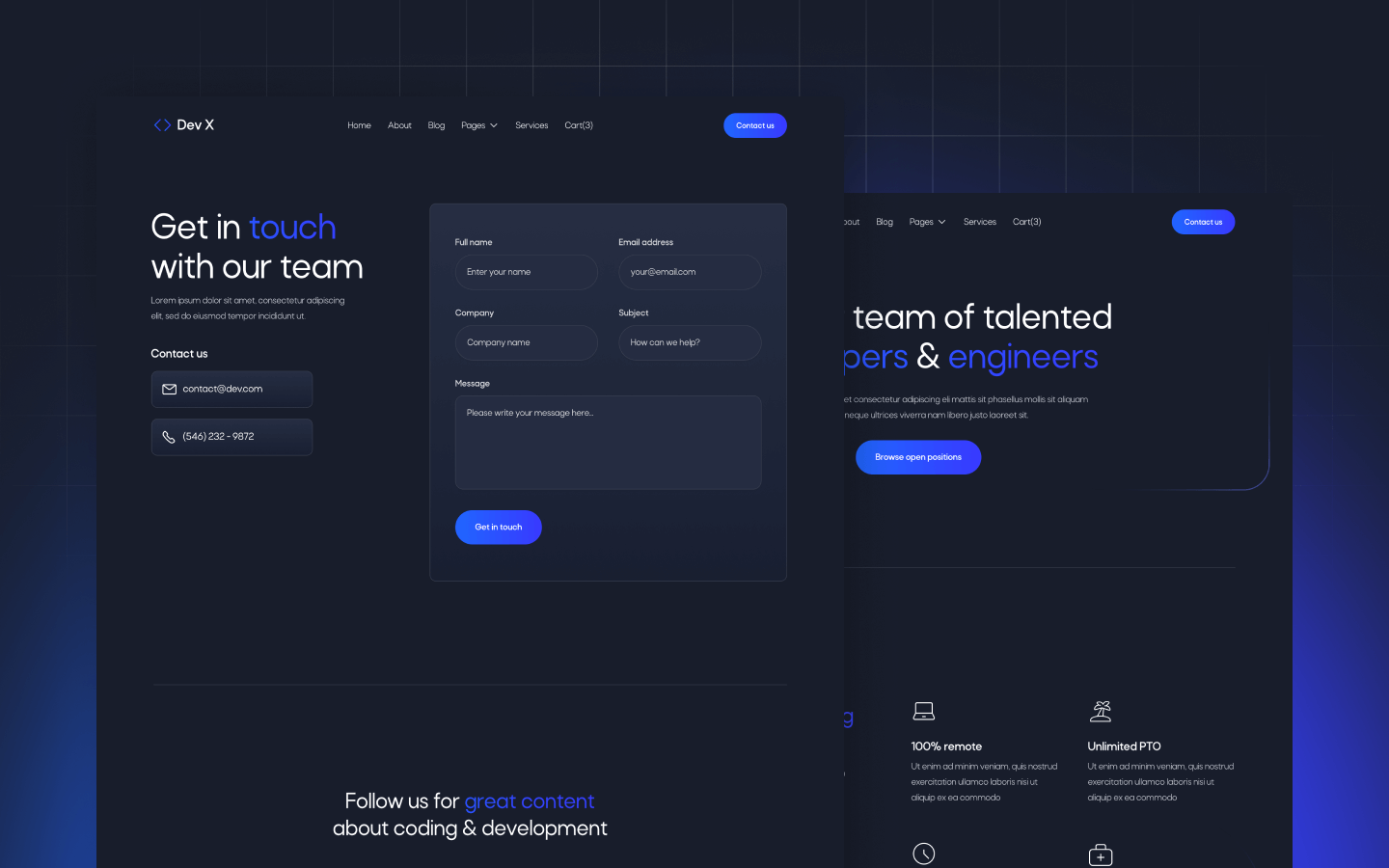 Dev X - Agency HTML5 Responsive Website Template