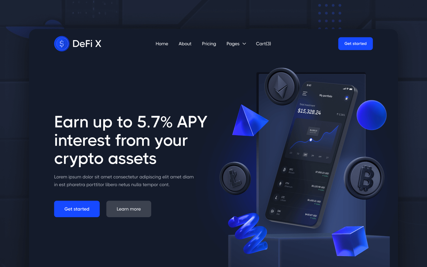 DeFi X - App HTML5 Responsive Website Template