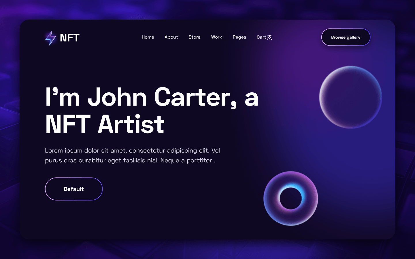NFT - Portfolio HTML5 Responsive Website Template