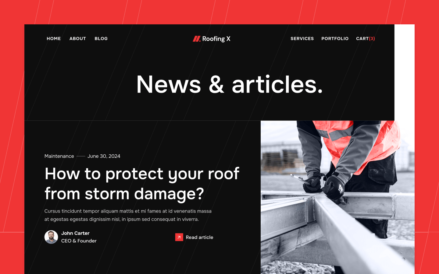 Roofing X - Construction HTML5 Responsive Website Template