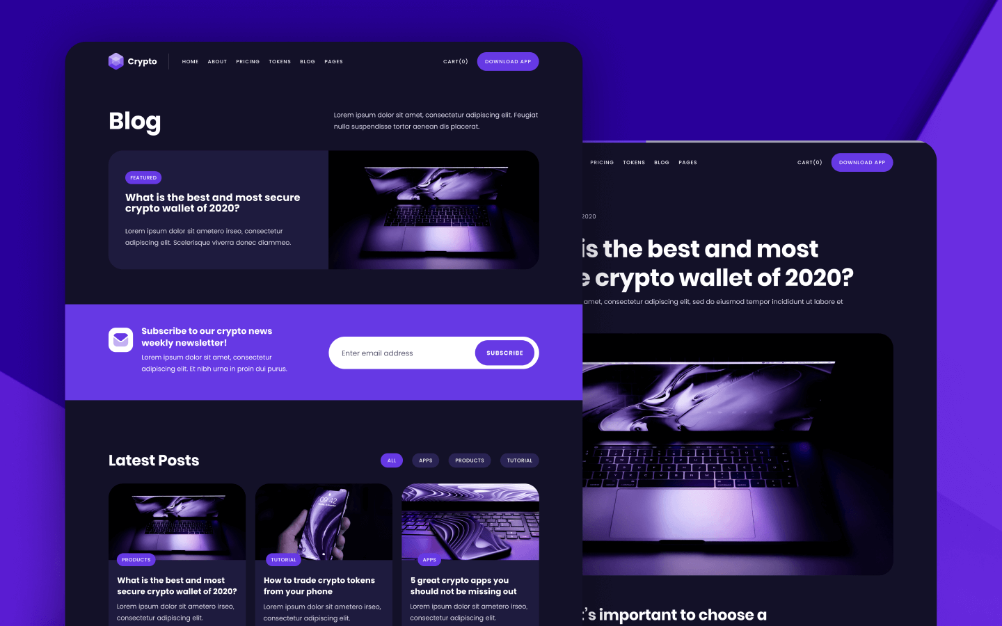 Crypto - App HTML5 Responsive Website Template