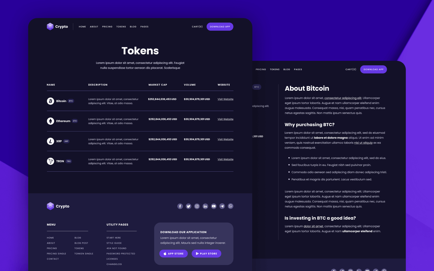 Crypto - App HTML5 Responsive Website Template