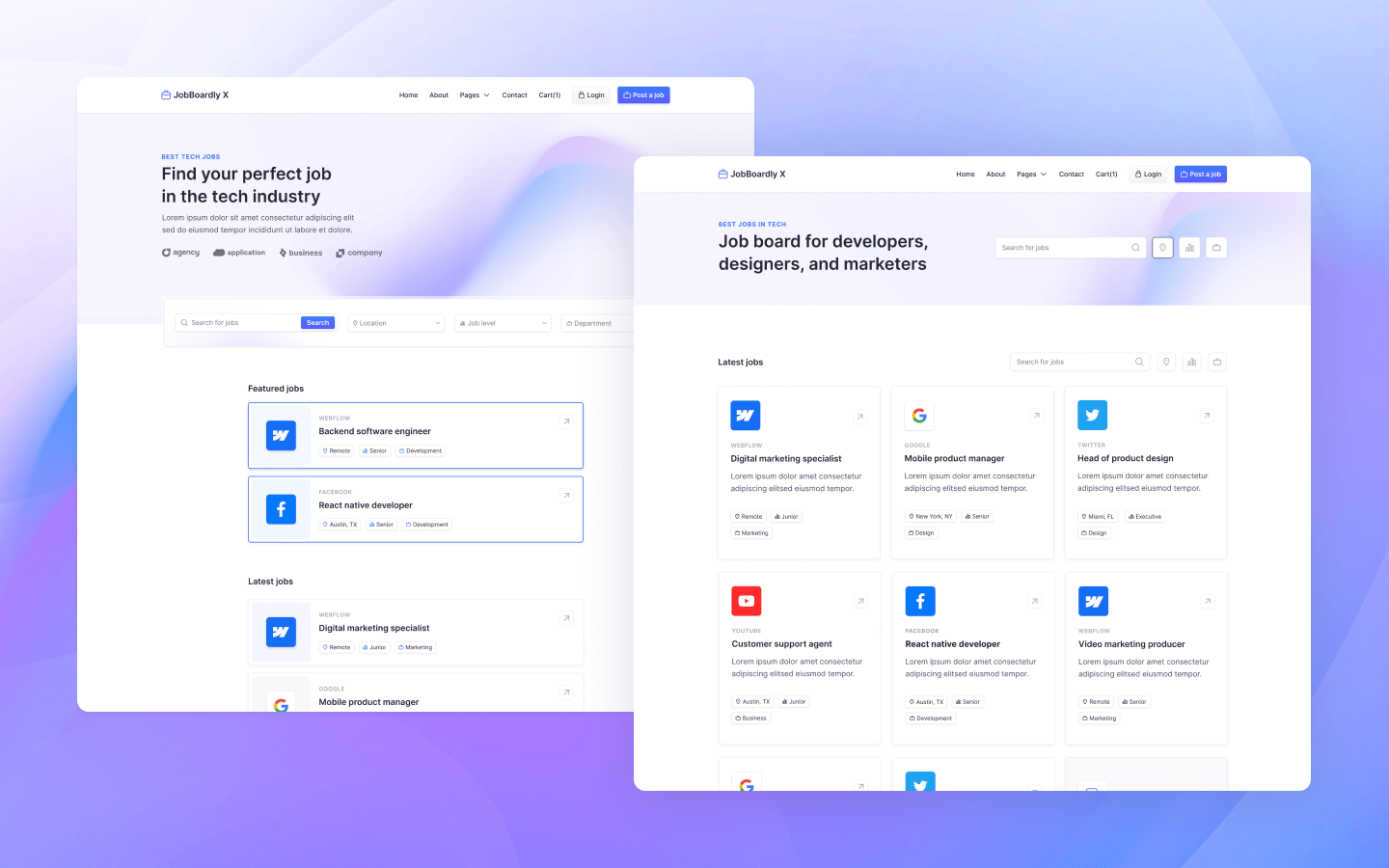 JobBoardly X - Job Portal HTML5 Responsive Website Template