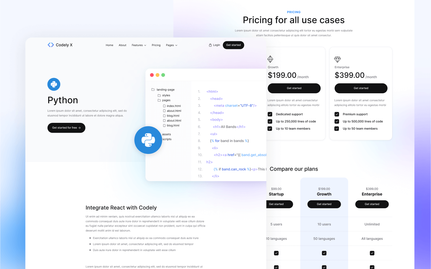 Codely X - SaaS HTML5 Responsive Website Template