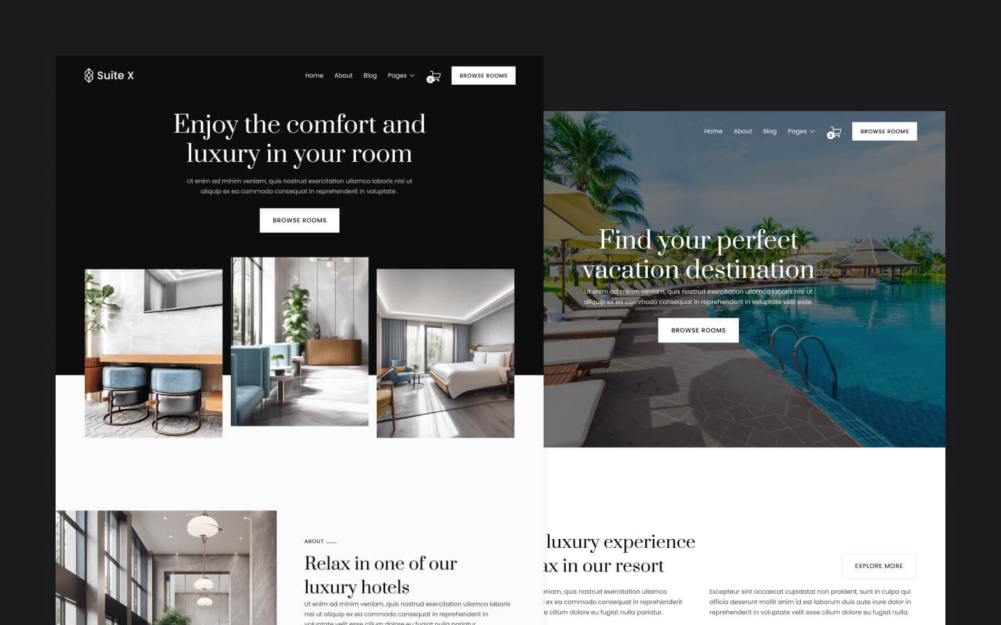 Suite X - Hotel HTML5 Responsive Website Template
