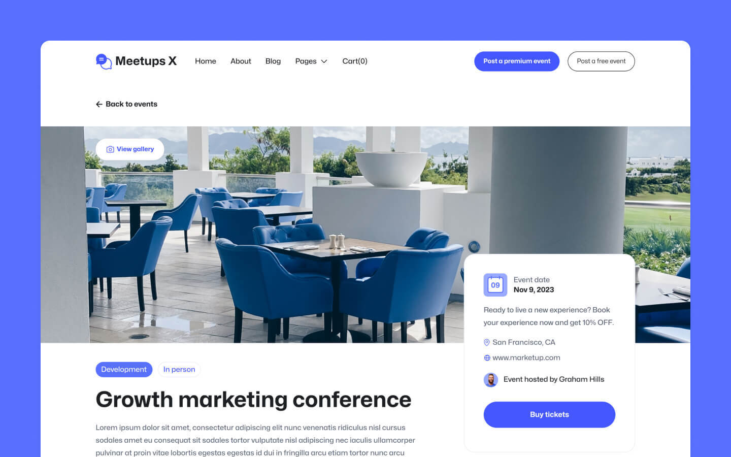 Meetups X - Event HTML5 Responsive Website Template
