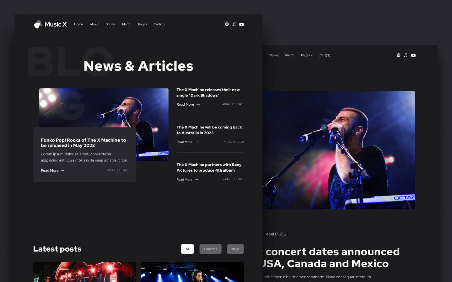 Music X - Music HTML5 Responsive Website Template