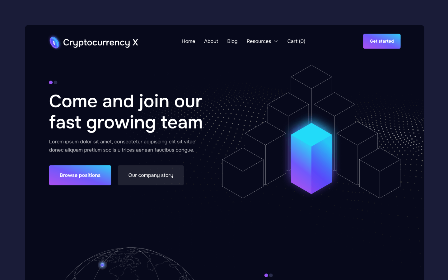 Cryptocurrency X - Finance HTML5 Responsive Website Template