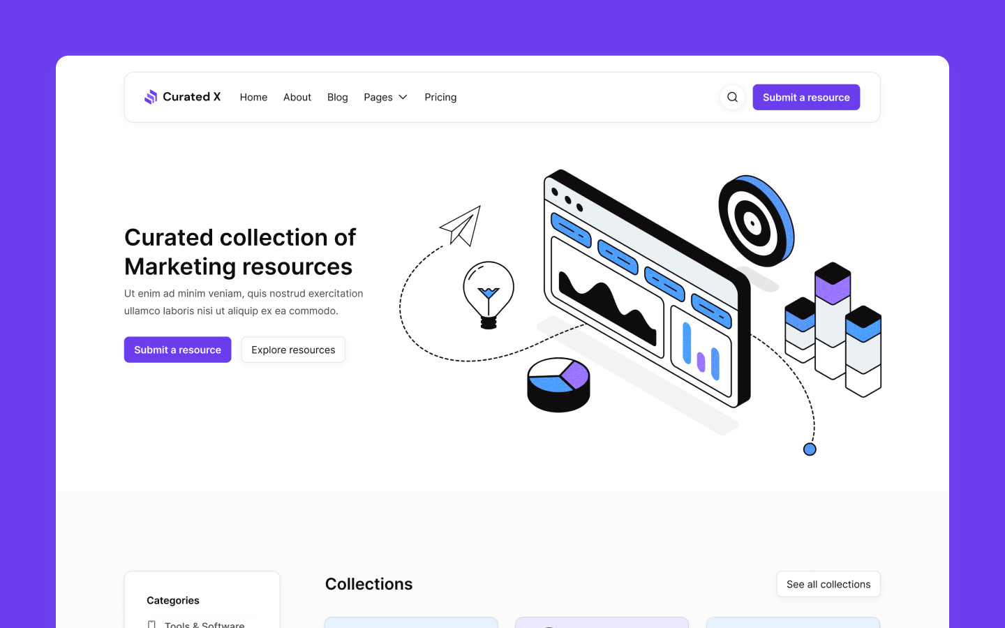Curated X - Directory HTML5 Responsive Website Template