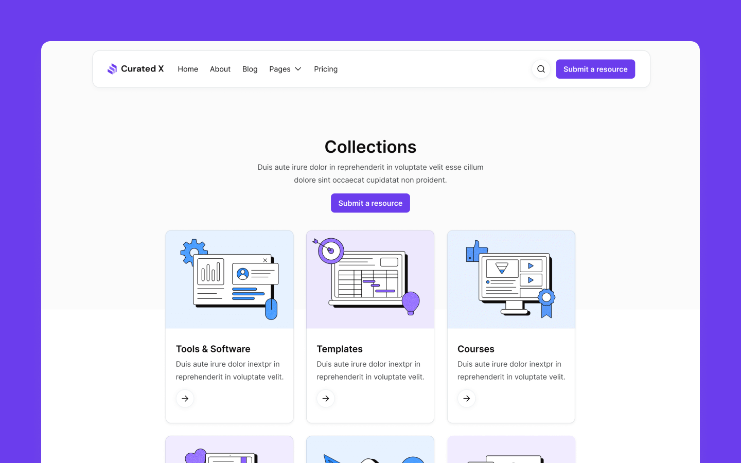 Curated X - Directory HTML5 Responsive Website Template