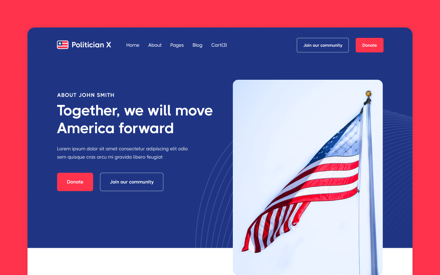 Politician X - Political HTML5 Responsive Website Template