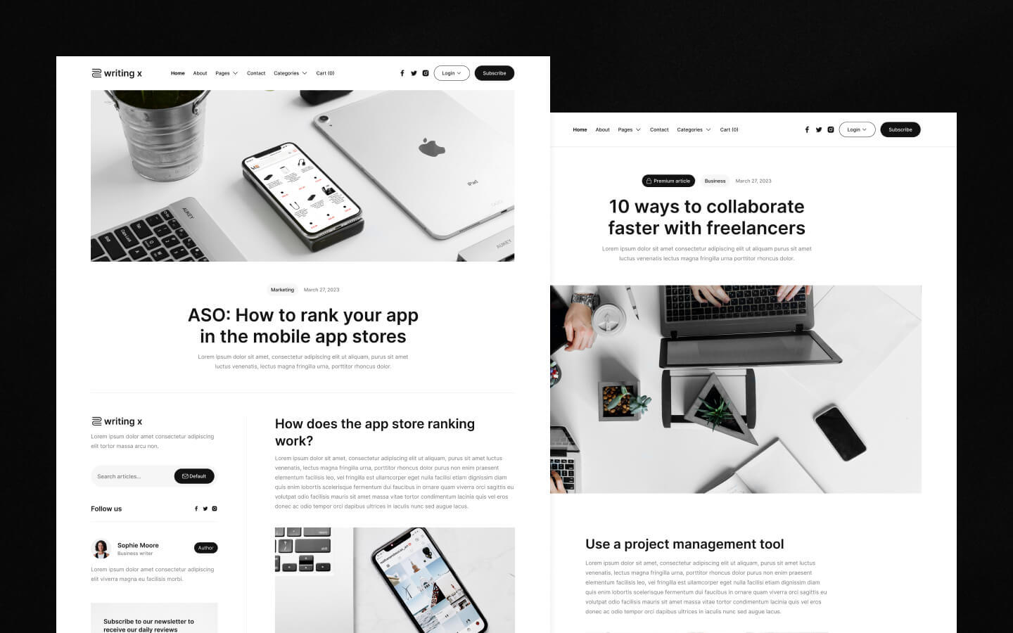 Writing X - Magazine HTML5 Responsive Website Template