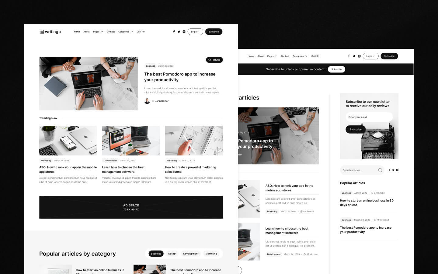 Writing X - Magazine HTML5 Responsive Website Template