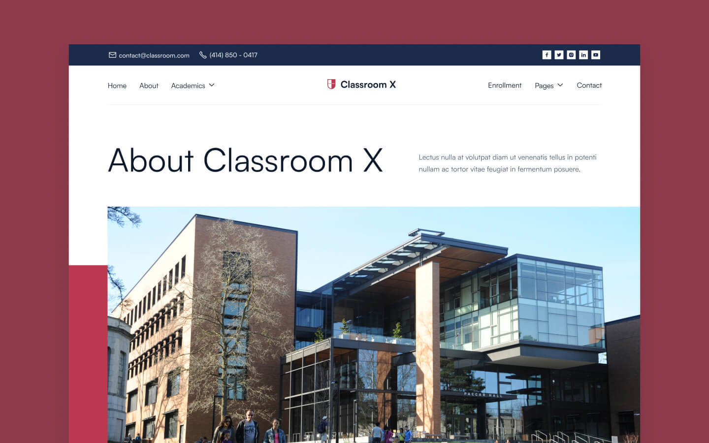 Classroom X - University HTML5 Responsive Website Template