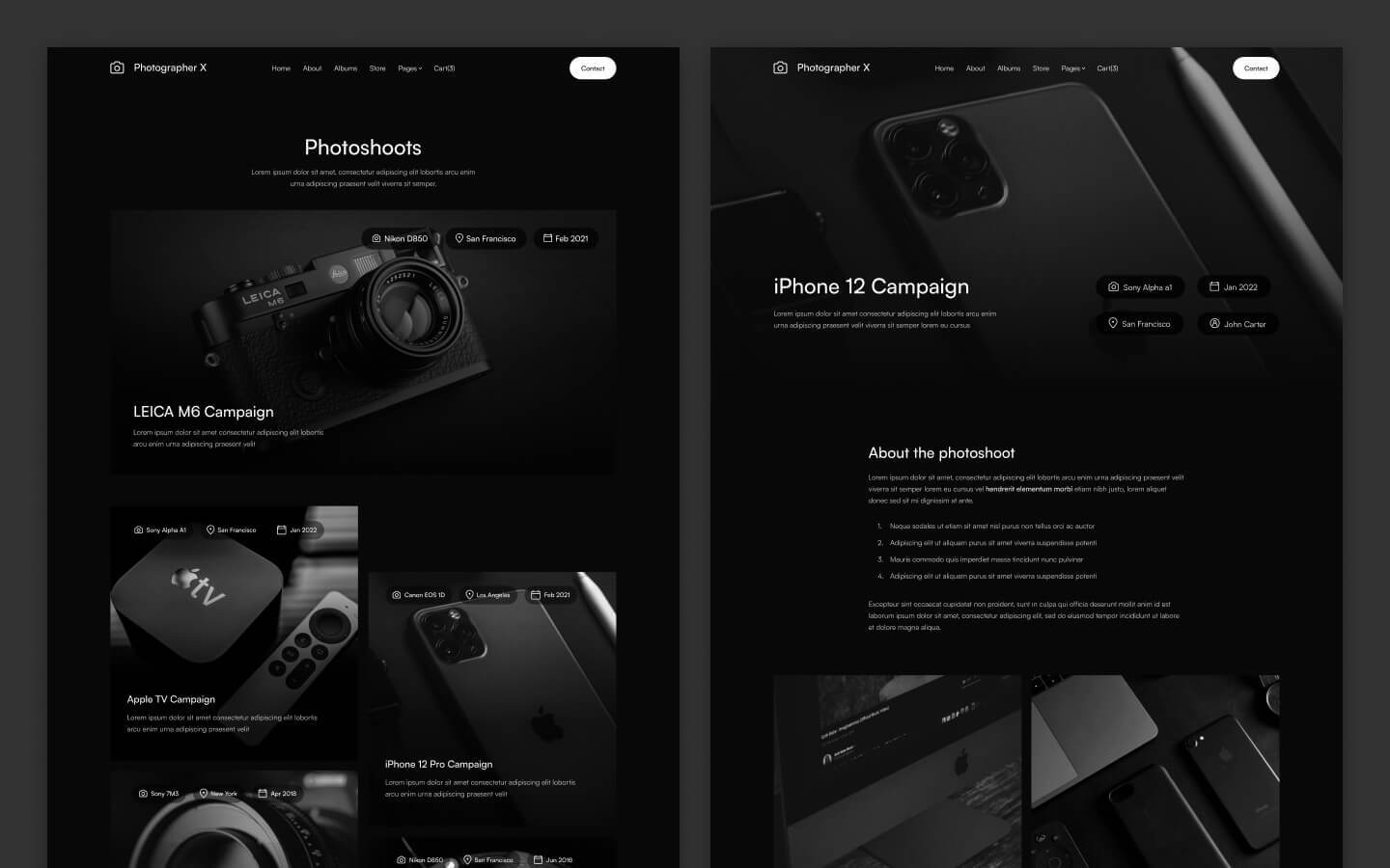 Photographer X - Photography HTML5 Responsive Website Template