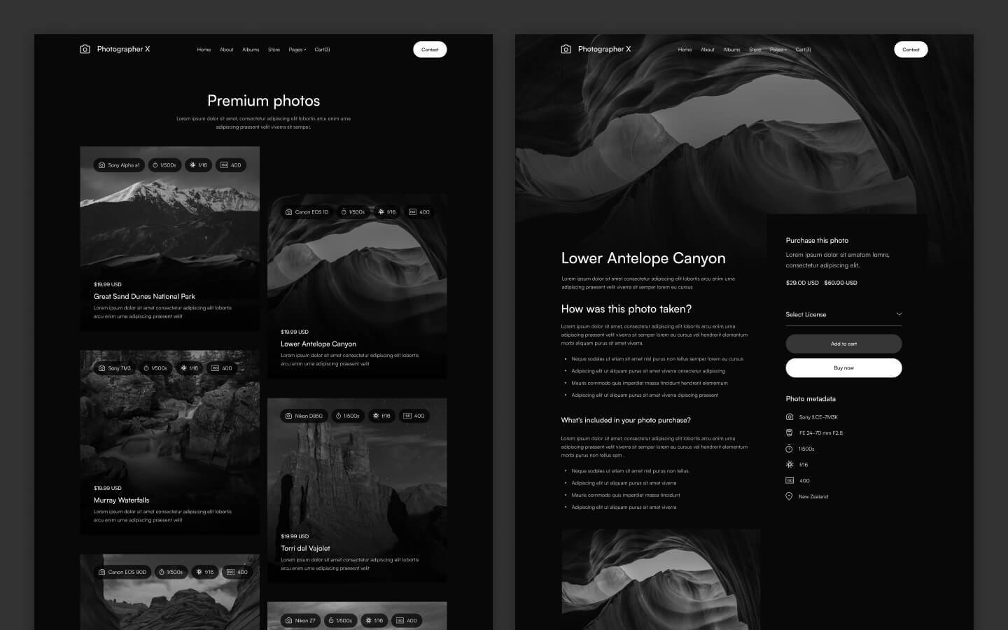 Photographer X - Photography HTML5 Responsive Website Template