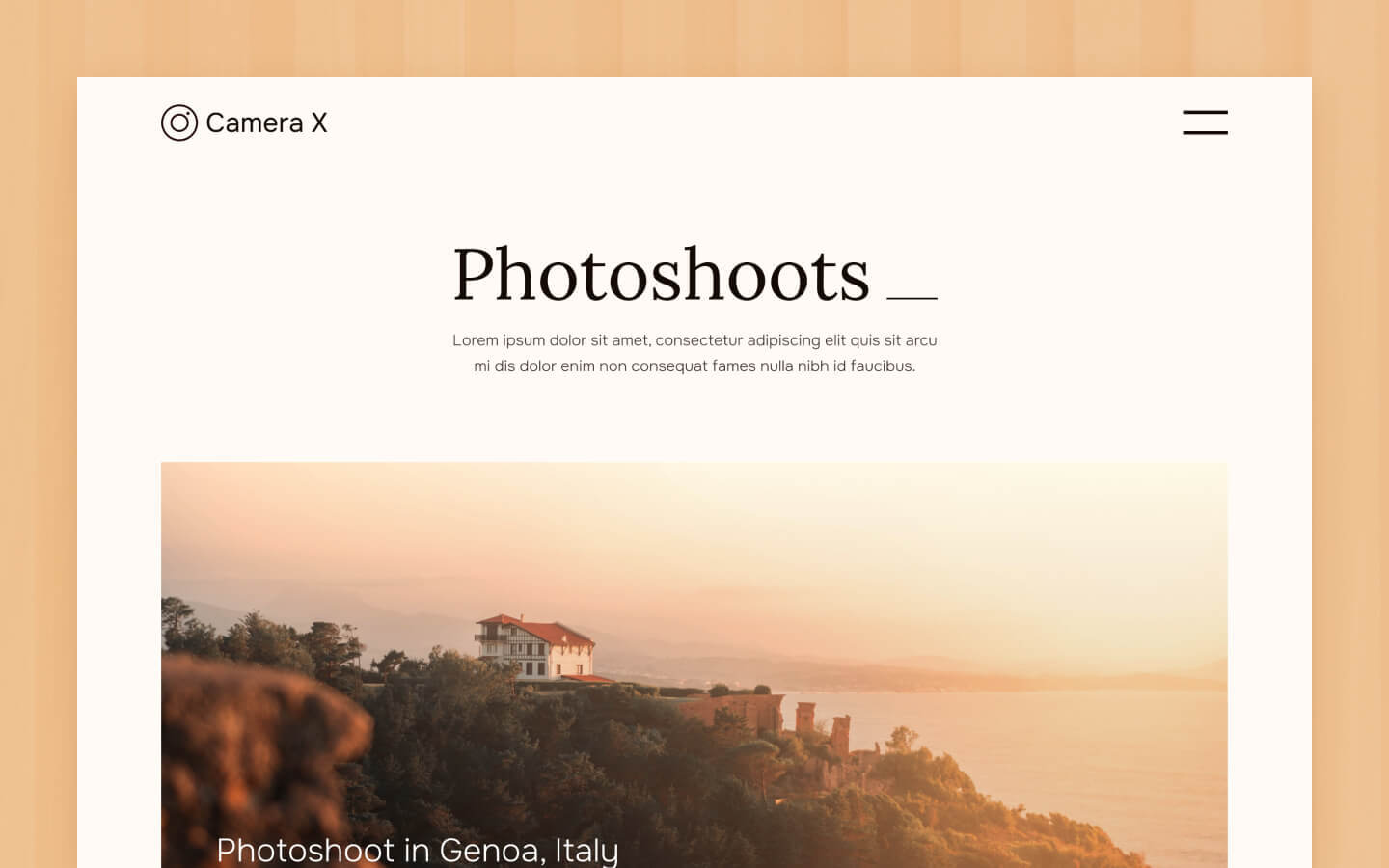 Camera X - Photography HTML5 Responsive Website Template