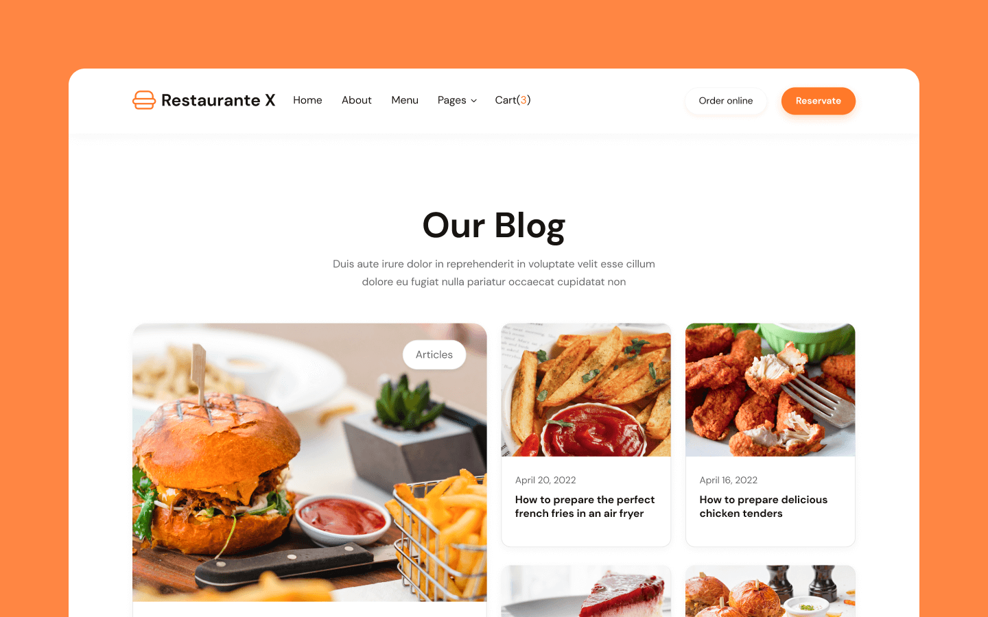Restaurante X - Restaurant HTML5 Responsive Website Template