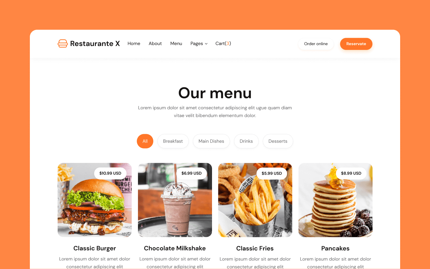 Restaurante X - Restaurant HTML5 Responsive Website Template