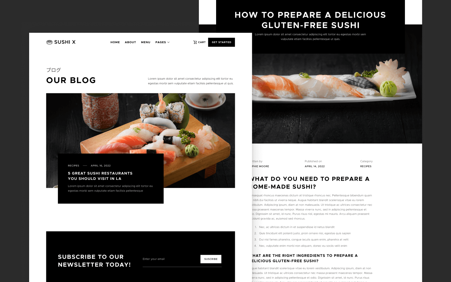 Sushi X - Restaurant HTML5 Responsive Website Template