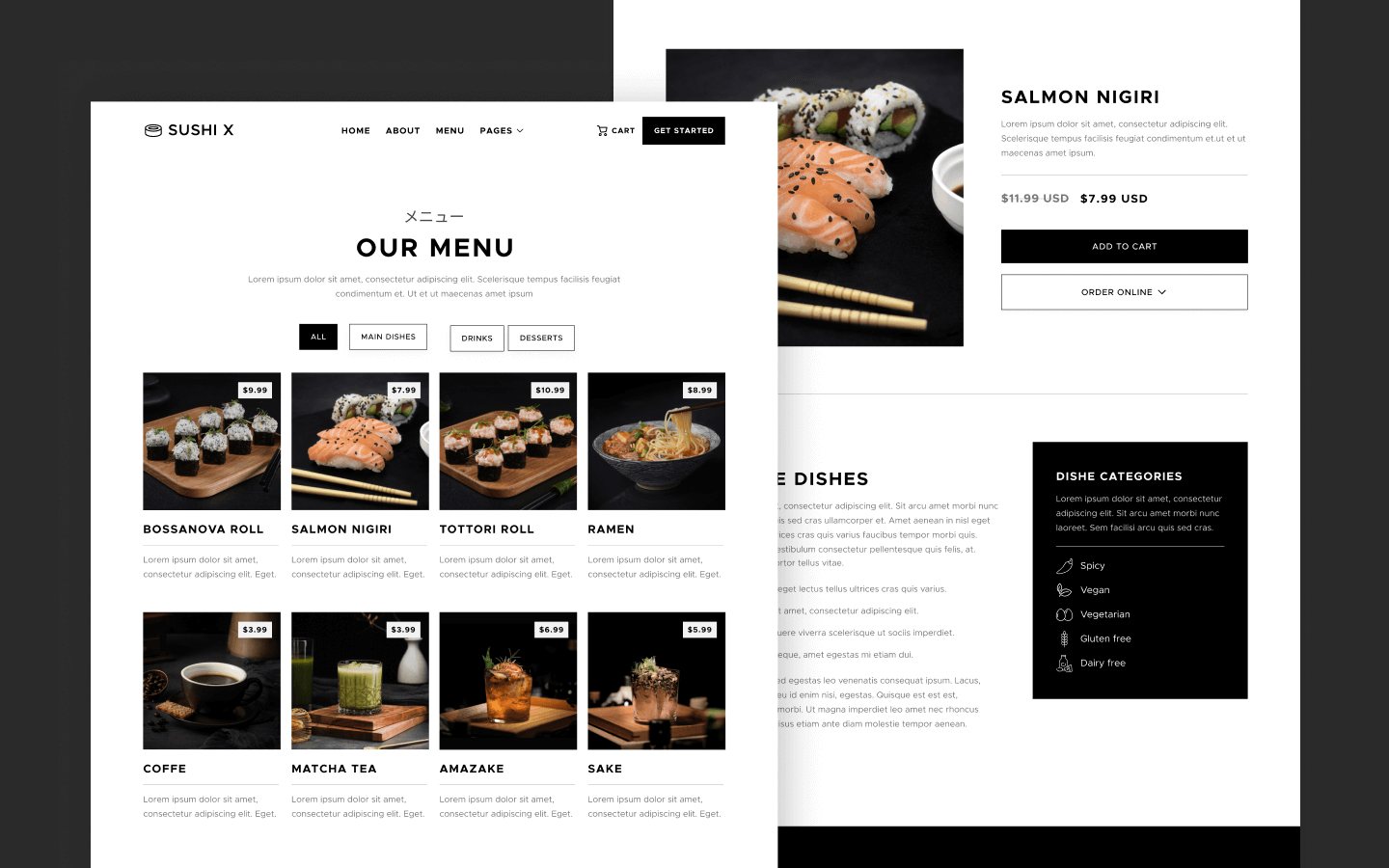 Sushi X - Restaurant HTML5 Responsive Website Template