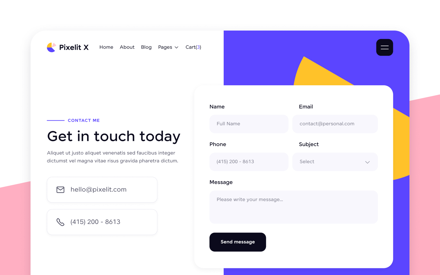 Pixelit X - Designer HTML5 Responsive Website Template