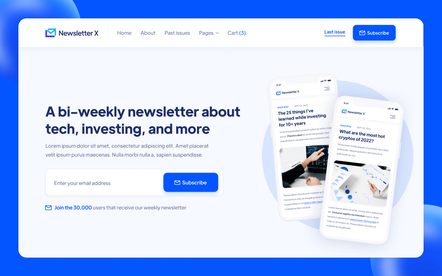 Newsletter X - Newsletter HTML5 Responsive Website Template