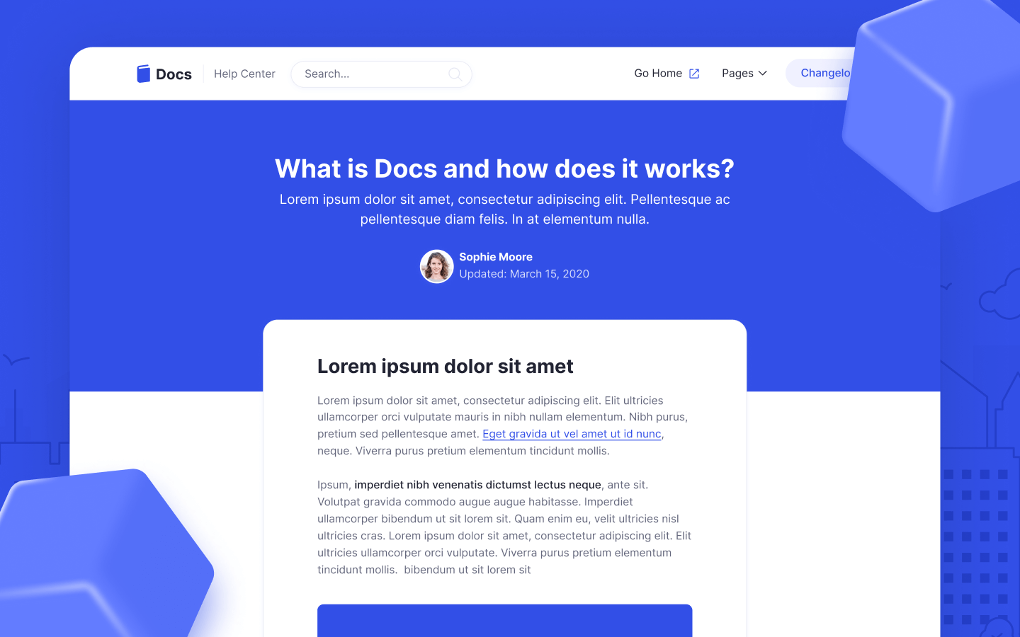 Docs - Support HTML5 Responsive Website Template