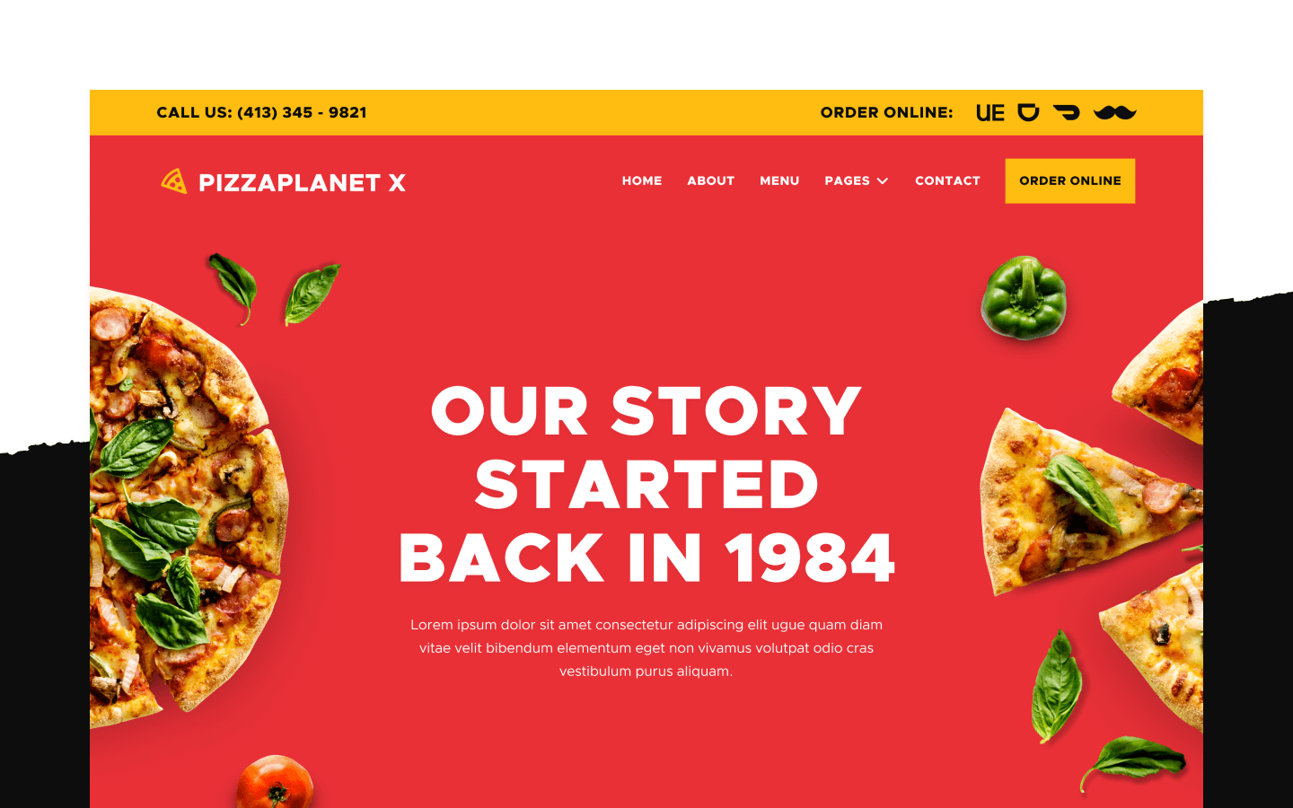 Pizzaplanet X - Restaurant HTML5 Responsive Website Template