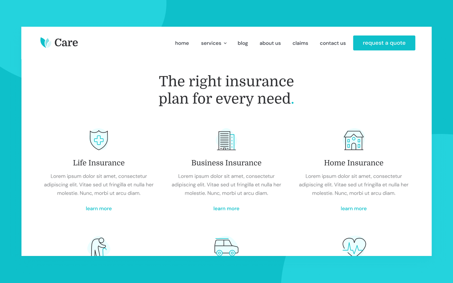 Care - Insurance HTML5 Responsive Website Template