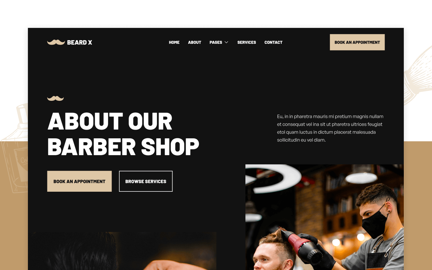 Beard X - Barber HTML5 Responsive Website Template