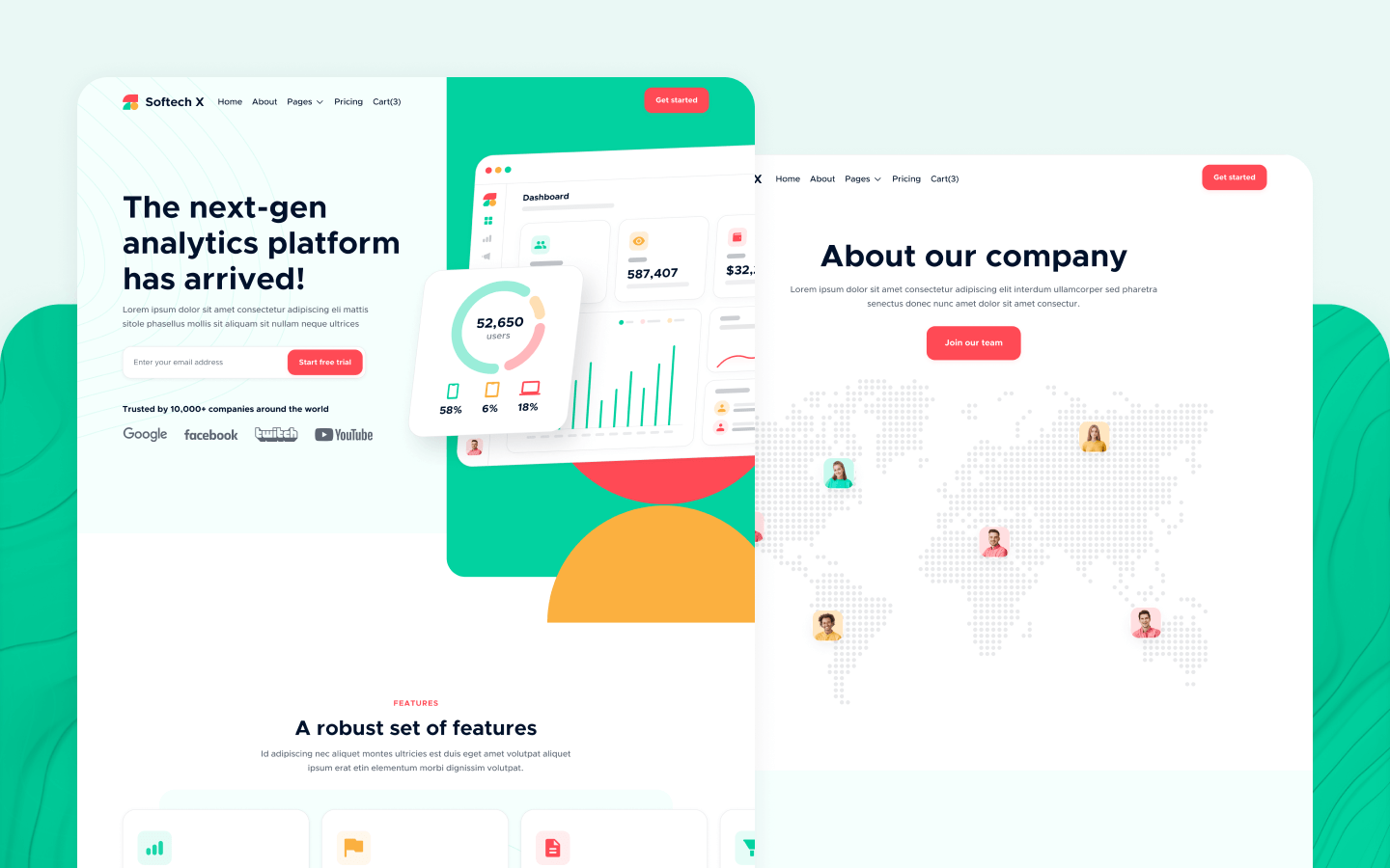 Softech X - Dashboard HTML5 Responsive Website Template