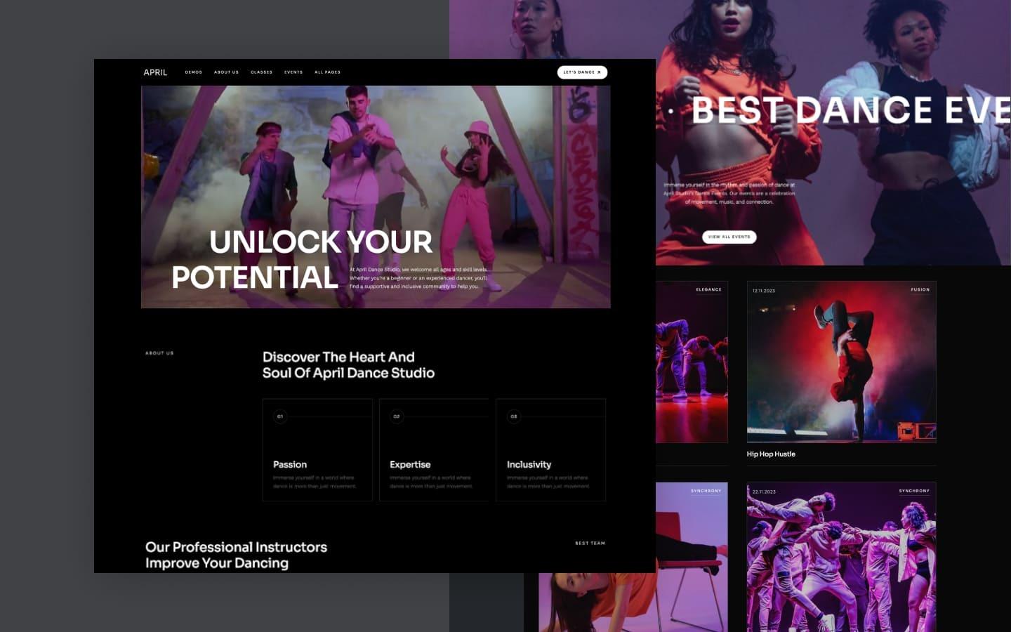 April 128 - Dance HTML5 Responsive Website Template